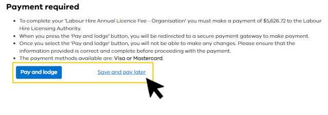 Using LHLO Portal to pay an annual licence fee